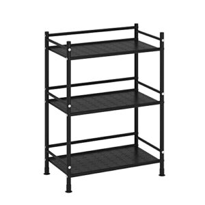 GHQME Metal Standing Bookshelf Space Saver, Storage Tower Rack for Kitchen Bathroom, Storage Shelving Unit Organizer, Outdoor Flower Stand Storage Rack Shelves Bookcase for Home Office