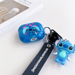 Cute Stitch AirPod 3nd Generation Case, AirPod 3 Personalise Custom, Airpod 3 Case Cover with Keychain/Lanyard, Protective Hard Case Cover Skin for Women Girls Airpod 3 Case [Front LED Visible]