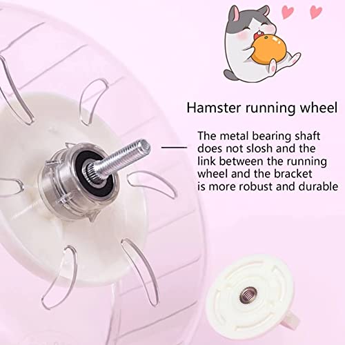 Super-Silent Hamster Exercise Wheels, Quiet Spinner Hamster Running Wheels with Metal Stand Quiet Spinner Plastic Running Wheel for Dwarf Syrian Hamster Gerbils Or Other Small Animals (10.6IN (27CM))