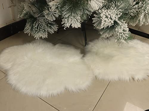 Woolous Cloud Faux Fur Rug - Nursery Fluffy Shaggy Cloud Shape White Rug - Faux Sheepskin Fur Area Rug Carpet - Kids Rug for Cozy Bedroom Decor - Living Room Rug (2 Pack, 2.4x1.8 ft)