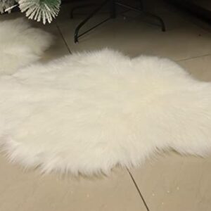 Woolous Cloud Faux Fur Rug - Nursery Fluffy Shaggy Cloud Shape White Rug - Faux Sheepskin Fur Area Rug Carpet - Kids Rug for Cozy Bedroom Decor - Living Room Rug (2 Pack, 2.4x1.8 ft)