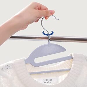 Plastic Hangers 60 Pack, Premium Quality Plastic Suit Hangers, S-Shaped Opening, Non-Slip, Space-Saving, 360º Swivel Hook, 16.5 Inches Long, 0.2" Thickness Super Lightweight Organizer