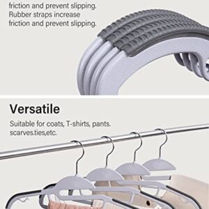 Plastic Hangers 60 Pack, Premium Quality Plastic Suit Hangers, S-Shaped Opening, Non-Slip, Space-Saving, 360º Swivel Hook, 16.5 Inches Long, 0.2" Thickness Super Lightweight Organizer