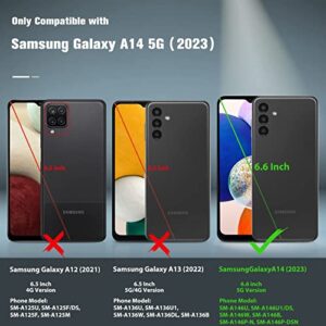 LeYi for Galaxy A14 5G Phone Case: Samsung A 14 5g Case with 2 Pack Tempered Glass Screen Protector for Women Men, Liquid Silicone Slim Silky-Soft Protective Case Samsung A14 5G, Green