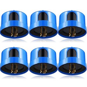 6 pcs photocell twist lock photocell sensor auto on off photocell switch dusk to dawn light control light sensor for outdoor lights 120v~277v, blue