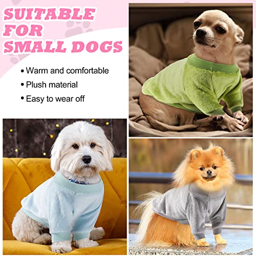 6 Pieces Dog Shirts Furry Dog Sweater Puppy Sweaters with 6 Colors Warm and Soft Shirts for Small Medium Dogs Flannel Clothes for Dogs Boy or Girl Winter PET Sweatshirt Clothing (L)