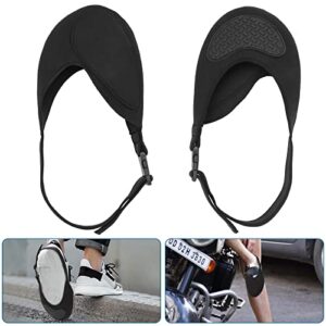 linkstyle 2pcs motorcycle shoe protector, motorcycle gear shifter cover adjustable protective boot shift guards pad, anti-slip rubber motorbike toe protector accessories for men women, black