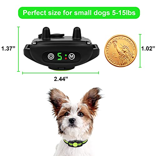 Bark Collar for Small Dogs 5-15lbs Small Dog Bark Collar Anti Barking Collar for Dogs Vibrating Dog Collar No Shock Vibration Collar for Dogs Intensity Adjustable No Bark Collar for Medium Small Dogs