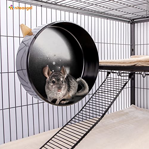 Niteangel Silent Chinchilla Exercise Wheel - 13.8'' Large Activity Running Small Animal Wheel for Chinchilla Degu or Other Similar-Sized Pets