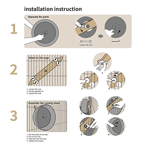 Niteangel Silent Chinchilla Exercise Wheel - 13.8'' Large Activity Running Small Animal Wheel for Chinchilla Degu or Other Similar-Sized Pets