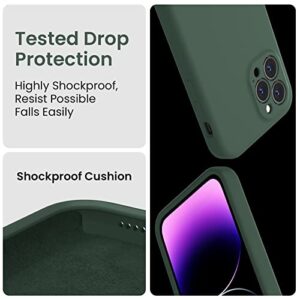 FireNova for iPhone 13 Pro Max Case, Silicone Upgraded [Camera Protection] Phone Case with [2 Screen Protectors], Soft Anti-Scratch Microfiber Lining Inside, 6.7 inch, Alpine Green