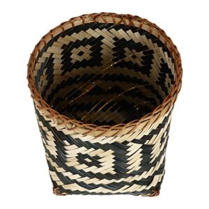 operitacx wicker planter cover weaving bin bamboo woven plant pot small trash can woven wastebasket magazine holder flower arrangement holder for living room organizer bamboo basket wicker waste