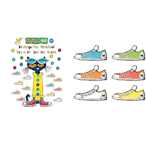 Edupress Pete The Cat Keeping it Cool in Bulletin Board Set (EP63922) & Pete The Cat Groovy Shoes Accents, Pack of 36 (EP63233)