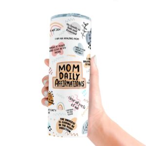 Mom Daily Affirmation Tumbler Gift For Mom Affirmations Tumbler Mom Travel Cup Positive thinking Daily Affirmations, positive mindset cup, mental health gifts for her positive quotes Tumbler 20oz HG