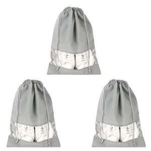 3Pcs Non‑Woven Fabric Shoes Storage Bag,Travel Dust Proof Shoe Bag,for Household Storage (Medium size without printing)