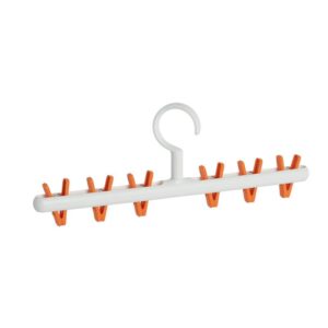 FAN YE 6 Clips Folding Clothes Dryer Hanger Children Adults Clothes Dryer Windproof Underwear Drying Rack Orange