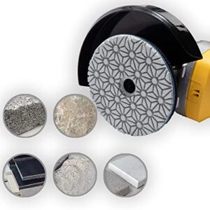 KEEYWOLT 4" Diamond Polishing Pads 3 Step High Efficiency Abrasive Disc for Granite Marble Concrete Flexible Grinding Rubber Backing Pad Included