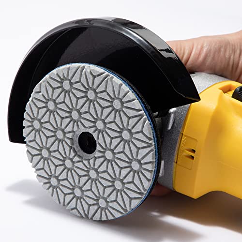 KEEYWOLT 4" Diamond Polishing Pads 3 Step High Efficiency Abrasive Disc for Granite Marble Concrete Flexible Grinding Rubber Backing Pad Included