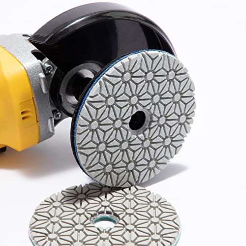 KEEYWOLT 4" Diamond Polishing Pads 3 Step High Efficiency Abrasive Disc for Granite Marble Concrete Flexible Grinding Rubber Backing Pad Included