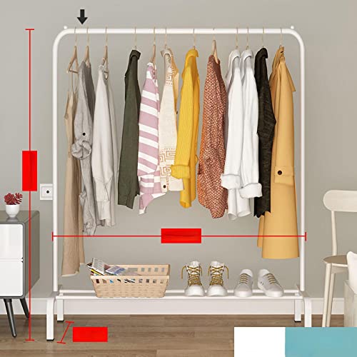 COZLA Drying Rack Floor Coat Rack Bedroom Drying Rack Simple Drying Rod Folding Indoor Balcony Clothes Rack Hanging Hanger White Normal (110CM Wide)