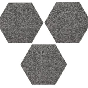 Furnish my Place Modern Indoor/Outdoor Commercial Gray Rug, Modern Area Rug, Baby Nursery Mat, Pet-Friendly Carpet for Living Room, Playroom, Made in USA, 3' Hexagon - Set of 3