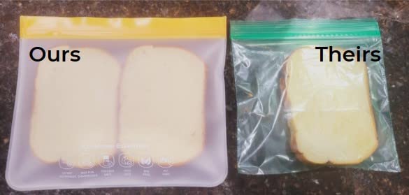 EcoHome Essentials Reusable Food Storage Flat Bags - 10 Pack, BPA Free, Leakproof, Freezer Safe, FDA Food Grade, 2 Gallon+4 Sandwich+4 snack