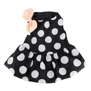 christian siriano new york black polka dot bubble hem dress for dogs, xs