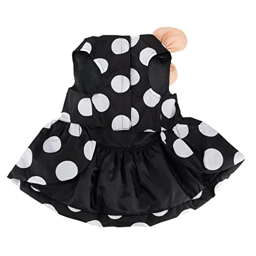 Christian Siriano New York Black Polka Dot Bubble Hem Dress for Dogs, XS