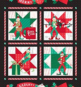 Quilt Kit - Naughty Elves - 33" X 52" Elf Panel Wall/Lap Quilt - Top & Binding