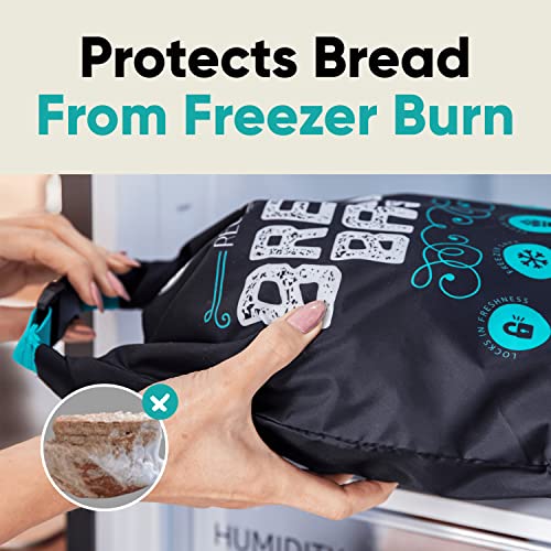 Bread Bags for Homemade Bread Storage - Reusable Large Bread Bag - Freezer Safe Bread Saver - Sourdough Bread Making & Fresh Bread Storage Solution (black)