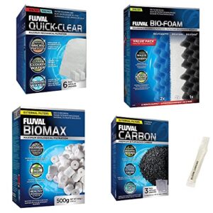 inland seas fluval 306/307 canister filter semi annual maintenance kit bundle (5 items)