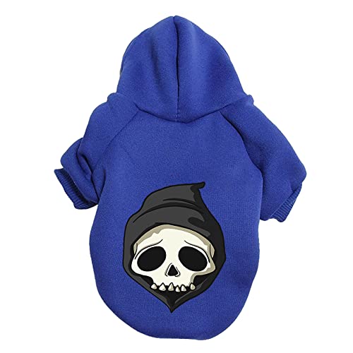 Cute Puppy Sweatshirt Winter Warm Hoodies Pet Pullover Dog Christmas Costumes Pet Apparel Clothes Small Cat Dog Outfit A4-Blue 6XL