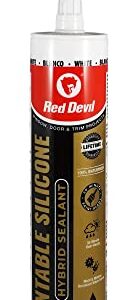 Red Devil 0985 Paintable Silicone Hybrid Sealant, 9 oz., White, 1 Pack