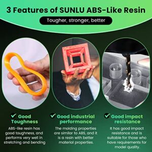 SUNLU 2 KG*2 Bottles ABS-Like 3D Printer Resin, 405nm UV Curing Photopolymer Rapid 3D Resin for 4K 8K LCD/DLP/SLA 3D Printers, Non-Brittle & High Precision & Low Shrinkage, 2000g*2, Black& White