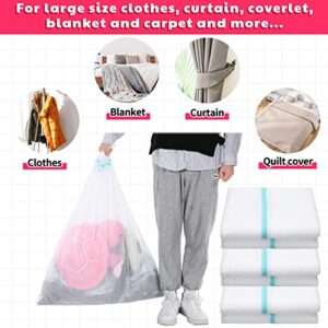 4 Pieces Extra Large Mesh Laundry Bags 44 In x 36 In Oversize Laundry Bag for Washing Machine Heavy Duty Net Washing Bags with Zipper for Big Clothes Household Bed Sheet Travel Storage Organize Bag