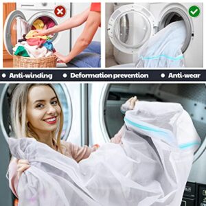 4 Pieces Extra Large Mesh Laundry Bags 44 In x 36 In Oversize Laundry Bag for Washing Machine Heavy Duty Net Washing Bags with Zipper for Big Clothes Household Bed Sheet Travel Storage Organize Bag