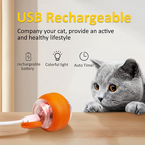 umosis Moving Cat Toy Ball, Motion Activated Cat Toy for Indoor Cats, Interactive Cat Ball,USB Rechargeable, Auto on/Off, Smart Cat Toy for Exercise Entertainment,