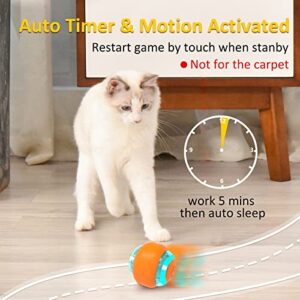 umosis Moving Cat Toy Ball, Motion Activated Cat Toy for Indoor Cats, Interactive Cat Ball,USB Rechargeable, Auto on/Off, Smart Cat Toy for Exercise Entertainment,