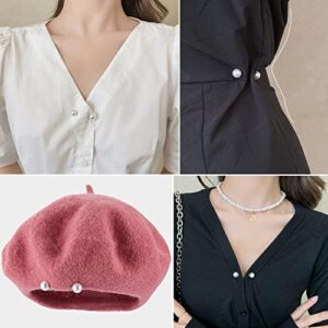 35 Pcs Pearl Brooch, Sweater Shawl Hat Clip Neckline Pins Double Faux Pearl Brooches for Women Girls Fashion Cover Up Buttons Clothing Dresses Decoration Accessories Pant Waist Tightener Safety Pins