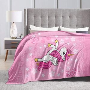 Bilibunny Pink Unicorn Blanket for Girls&Boys Kids Toddler Baby, Soft Warm Flannel Cozy Fuzzy Fluffy Plush Fleece Throw Blanket for Couch Sofa Bed Travel Camping & Gift for Birthday Party Mothers Day