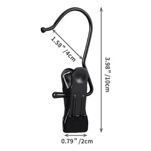 FREZON 30 Pack Boot Hanger for Closet, Laundry Hooks with Clips, Boot Holder, Hanging Clips, Portable Multifunctional Hangers Single Clip Space Saving for Jeans, Hats, Tall Boots, Towels(Black/Black)