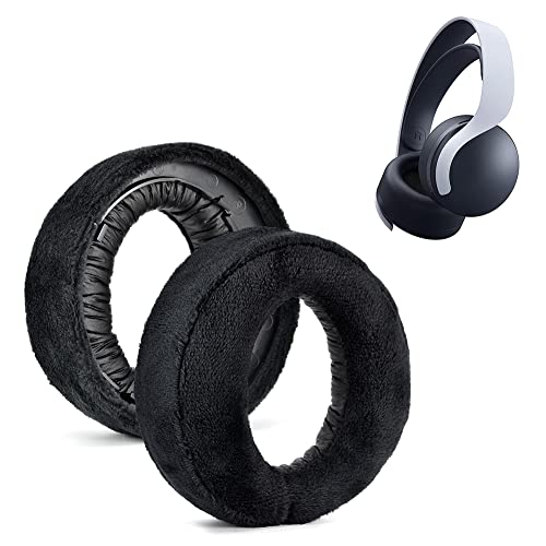 Rummyluck PS5 Ear Cushions Earpads for PS5 Pulse 3D Wireless Headset, Black Velvet & Memory Foam Replacement Ear Pads Cups Ear Muffs Spare Covers