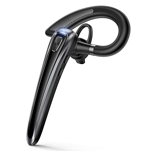 GPEESTRAC Bluetooth Headset,Bluetooth V5.0 Earpiece with Noise Cancelling Mic and 15 Hours Playtime,in-Ear Hands-Free Calls Wireless Headset for Business/Workout/Driving