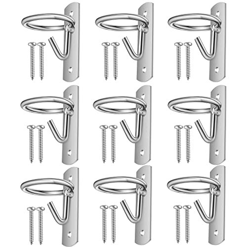 10 Pcs Equestrian Bucket Hook Hangers Metal Horse Water Bucket Hooks Heavy Duty Horse Accessories Wall Mount Bucket Holder for Horse Stall Feed Stable Farmhouse Supplies (Silver)