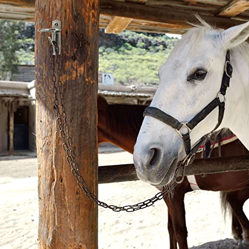 10 Pcs Equestrian Bucket Hook Hangers Metal Horse Water Bucket Hooks Heavy Duty Horse Accessories Wall Mount Bucket Holder for Horse Stall Feed Stable Farmhouse Supplies (Silver)