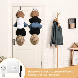 Kenning 20 Pcs Hat Rack Hanger Holder Organizer and Hooks, Closet Hanging Hat Storage Rack, Over Door Wall Mounted Cap Holder