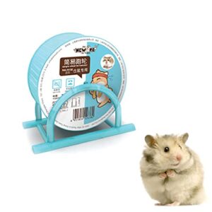 Hamster Running Exercise Wheel, Pet Quiet Running Rotating Exercise Wheel Toy Rodent Hamster Guinea Pig Chinchilla Large Wire Cage Easy to Attach to Small Animals (Blue)