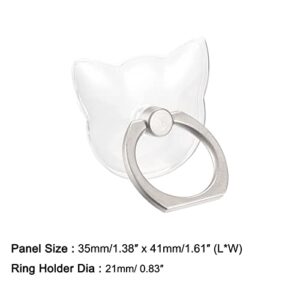 uxcell Transparent Phone Ring Holders, Clear Finger Grip Stand for Phone, Case, Tablet (Cat Shape), 4Pcs