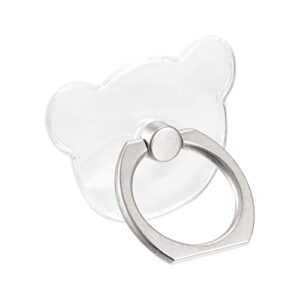 uxcell transparent phone ring holder, clear finger grip stand for phone, case, tablet (bear shape)