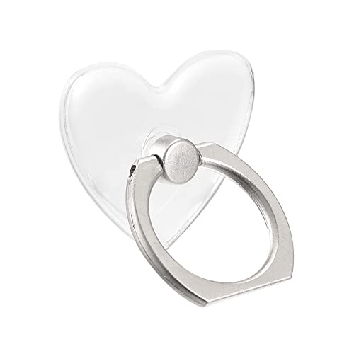 uxcell Transparent Phone Ring Holder, Clear Finger Grip Stand for Phone, Case, Tablet (Heart Shape)